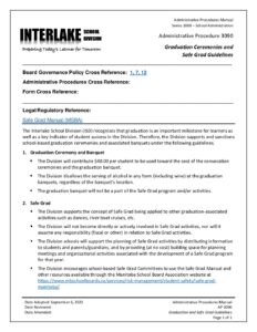AP 3090 Graduation And Safe Grad Guidelines | Interlake School Division