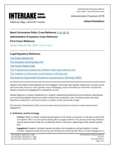 AP 3170 School Attendance | Interlake School Division